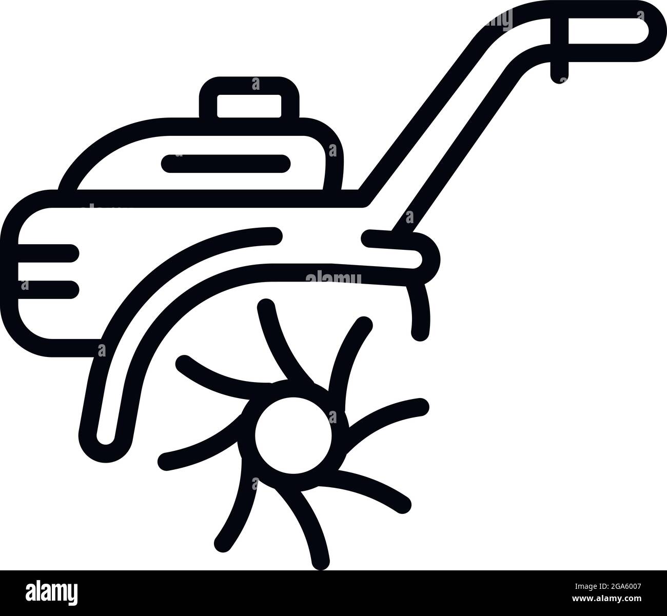 Walk-behind tractor icon. Outline walk-behind tractor vector icon for ...