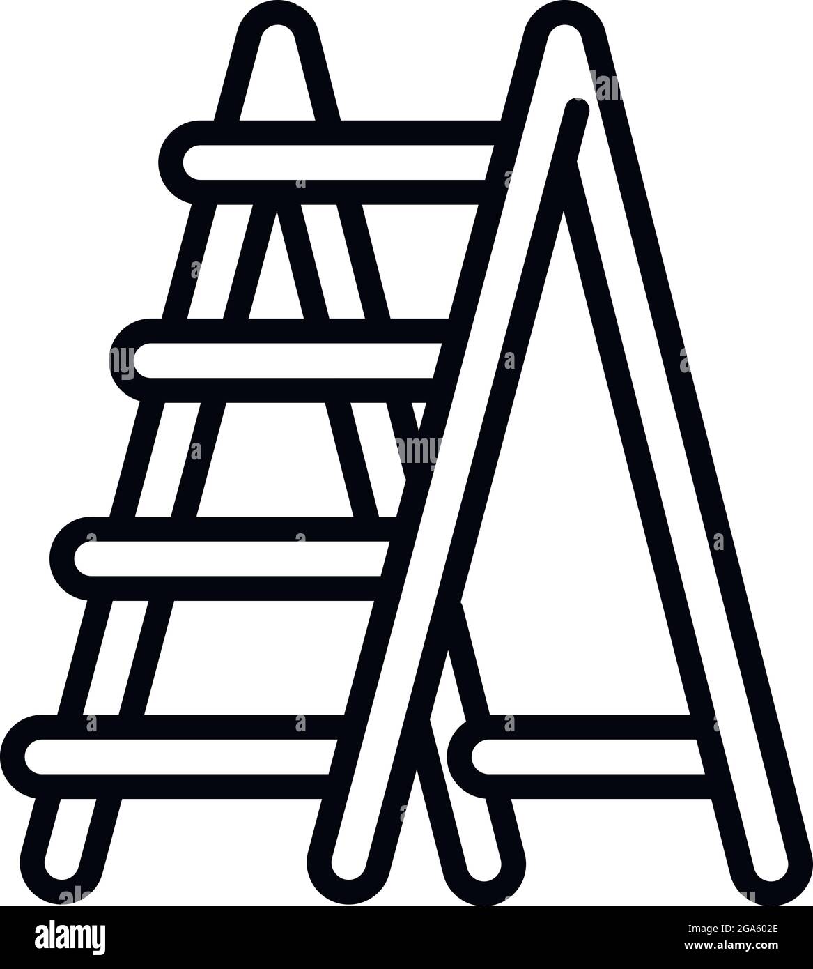 Garden wood ladder icon. Outline garden wood ladder vector icon for web ...