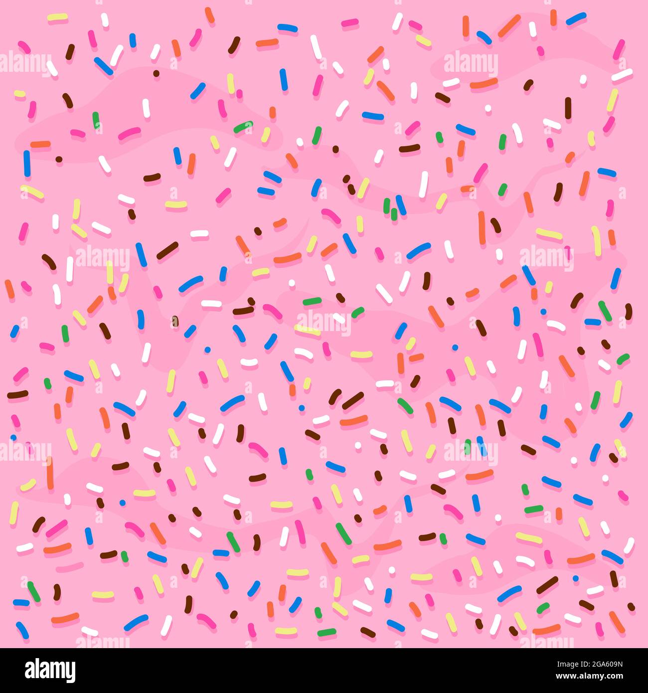Pink frosting background with colorful sprinkles Stock Photo - Alamy