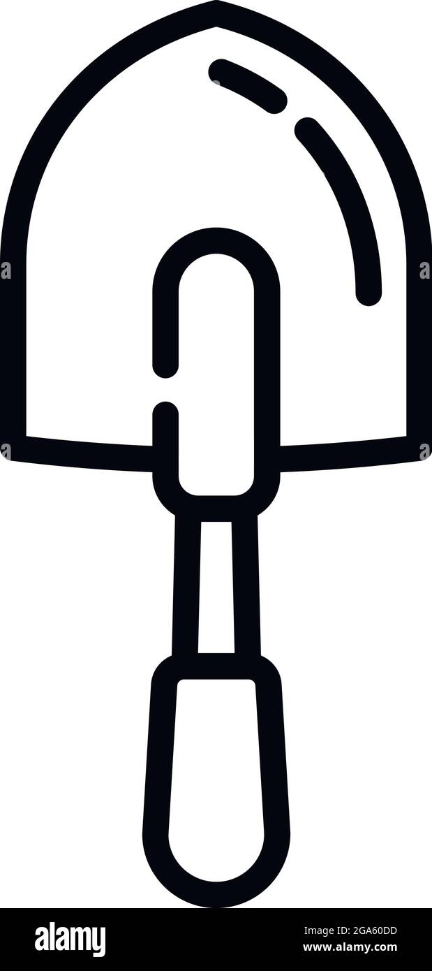 Steel hand shovel icon. Outline steel hand shovel vector icon for web ...