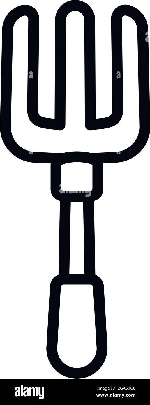 Hand plant rake icon. Outline hand plant rake vector icon for web ...