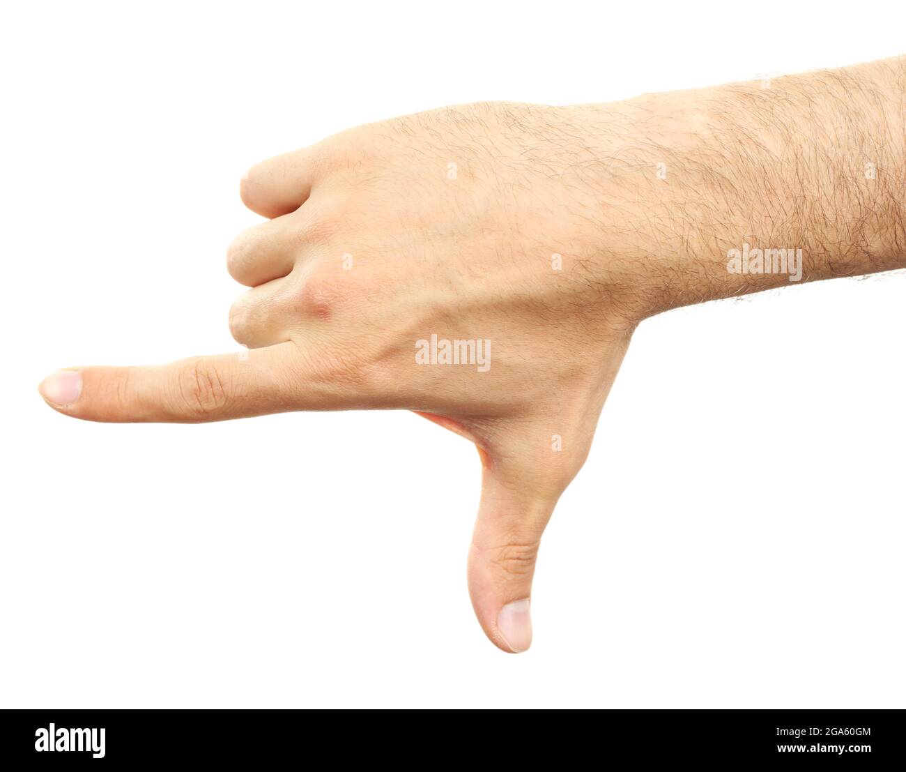 Male hand making frame isolated on white Stock Photo - Alamy