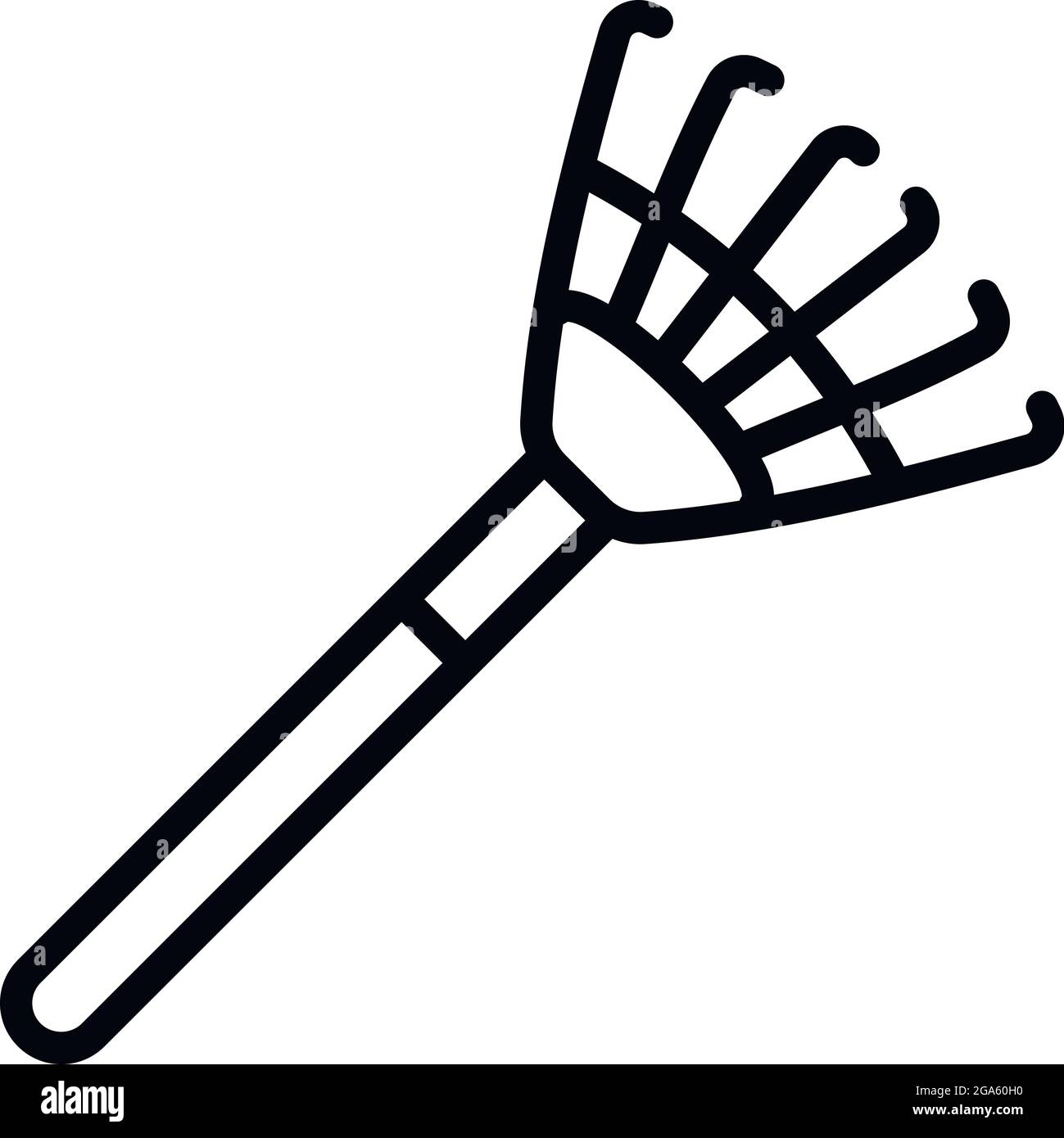 Leaf rake icon. Outline leaf rake vector icon for web design isolated ...