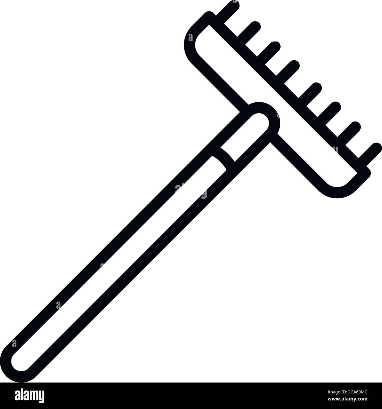 Gardening wood rake icon. Outline gardening wood rake vector icon for ...