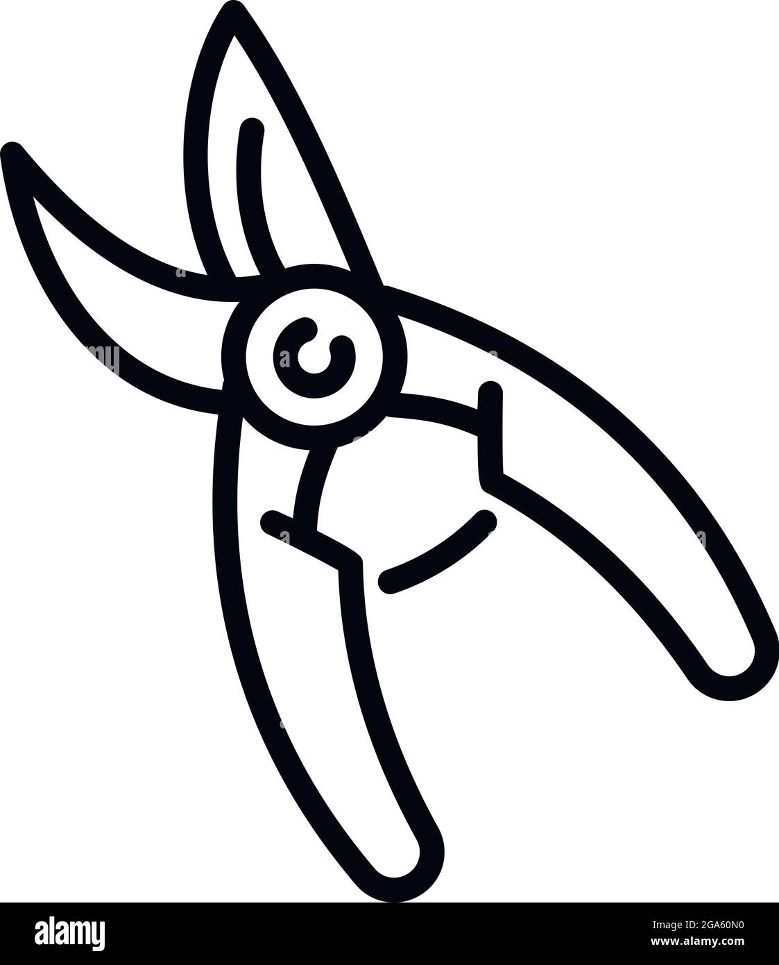 Pruning scissors icon. Outline pruning scissors vector icon for web ...