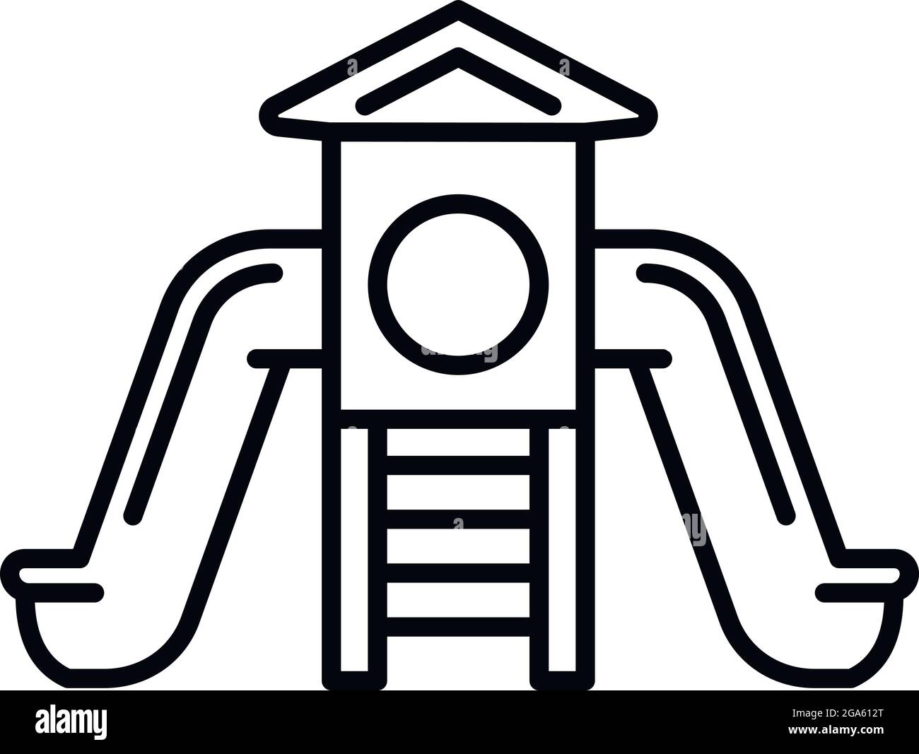 Kid slide playground icon. Outline kid slide playground vector icon for web design isolated on ...