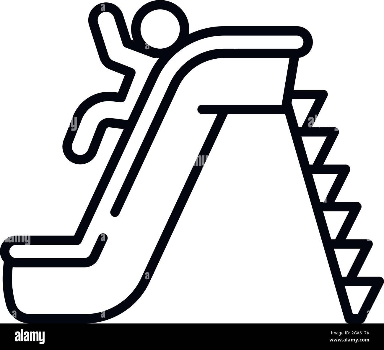 Kid plastic slide icon. Outline kid plastic slide vector icon for web ...