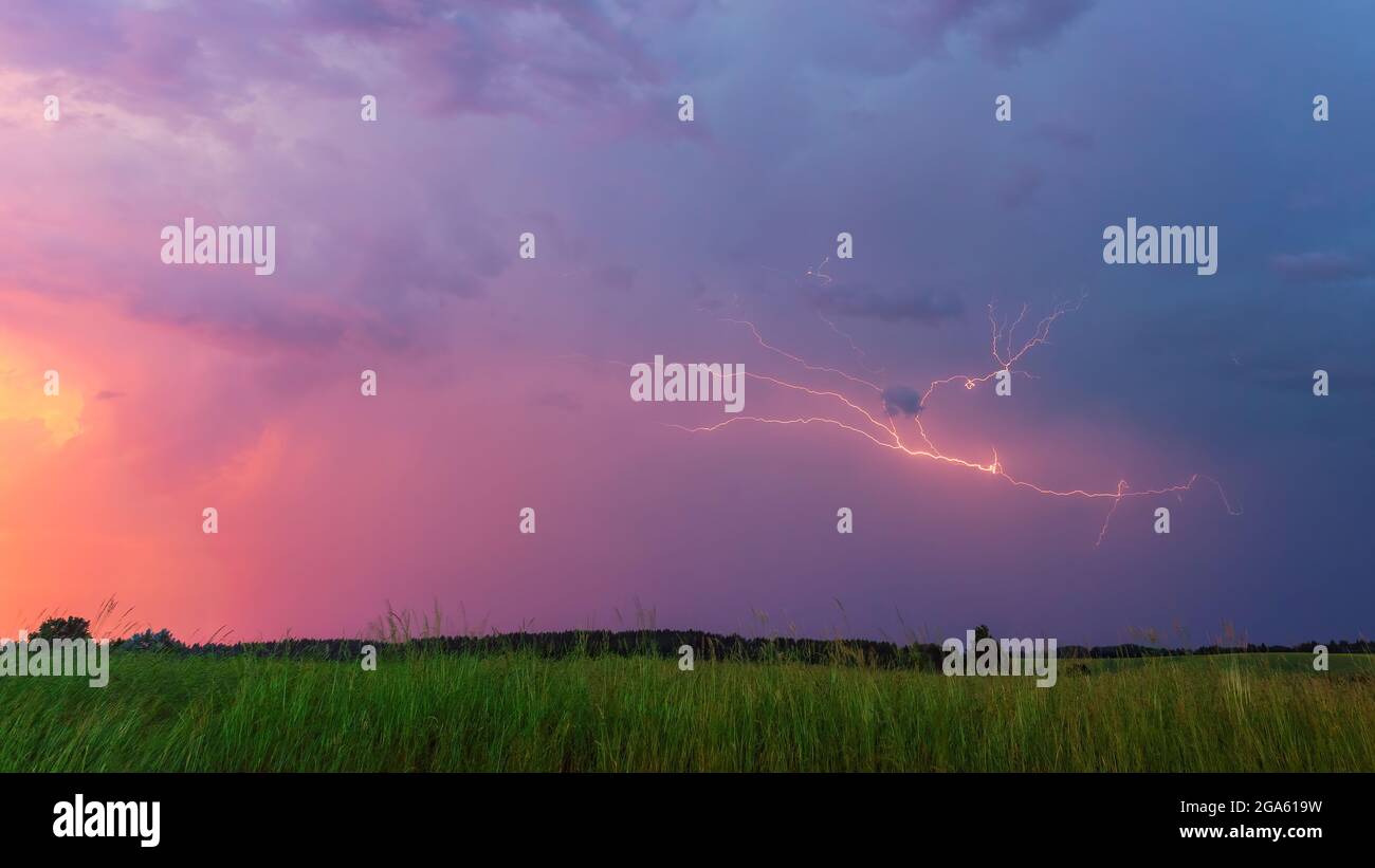 Beautiful violet lightning in hi-res stock photography and images - Alamy