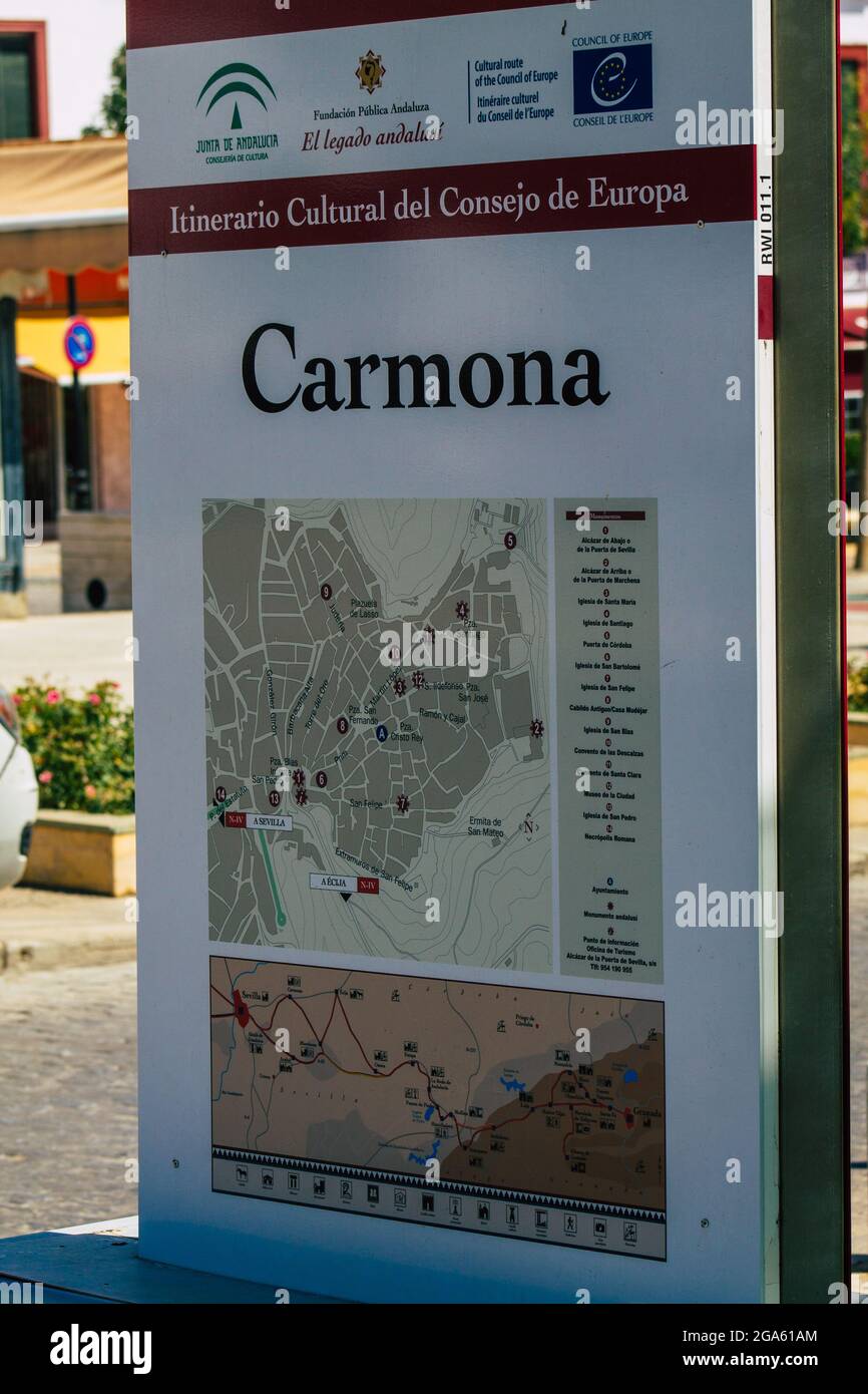 Carmona Spain July 26, 2021 Urban landscape of Carmona called The ...