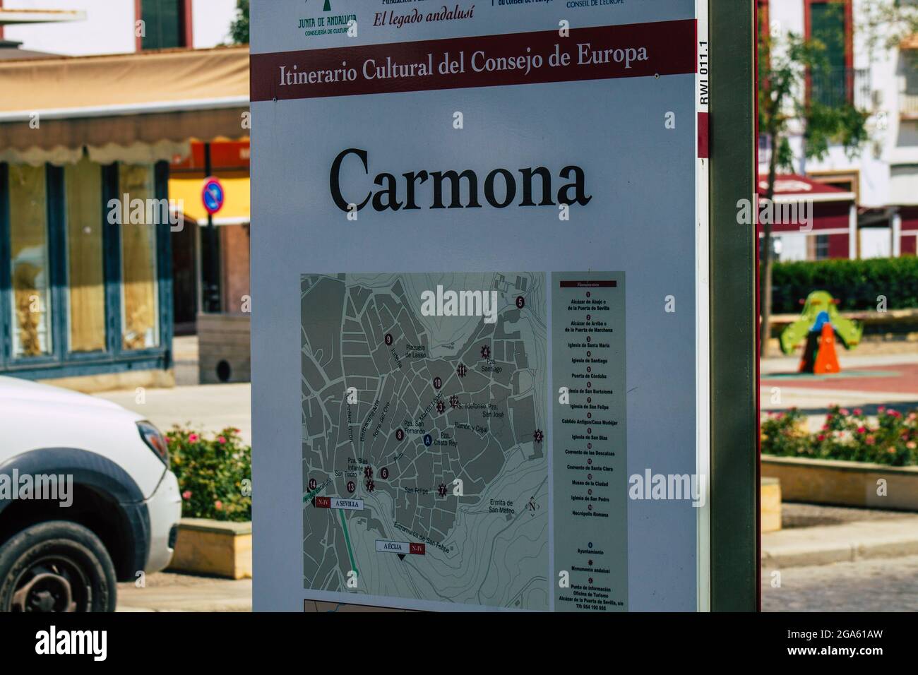 Carmona Spain July 26, 2021 Urban landscape of Carmona called The ...
