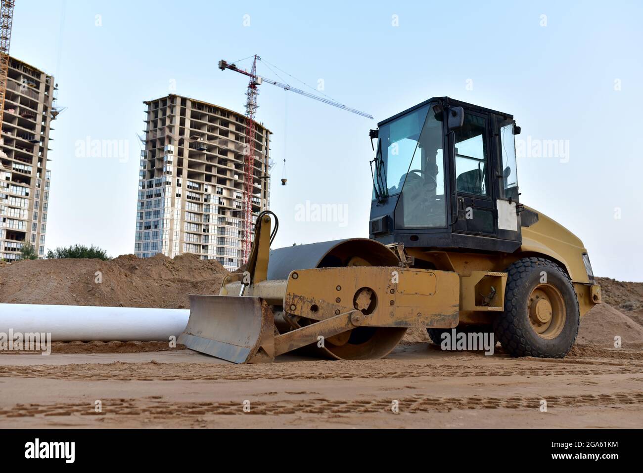 Vibration single-cylinder road roller leveling ground for construct of ...