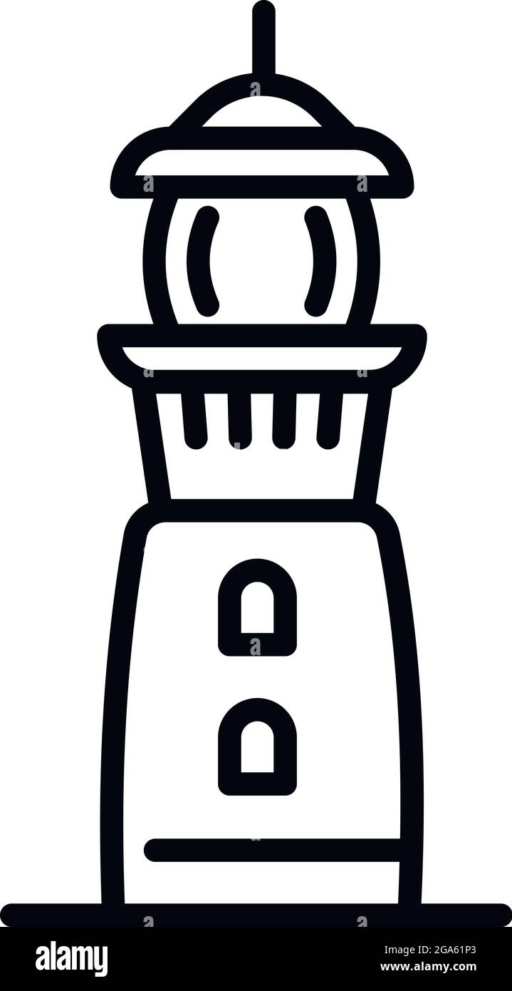 Port lighthouse icon. Outline port lighthouse vector icon for web ...