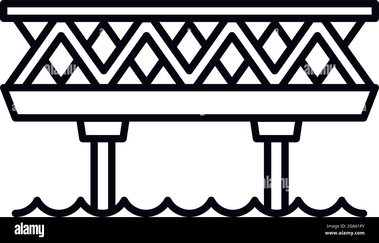 Railway bridge icon. Outline railway bridge vector icon for web design ...