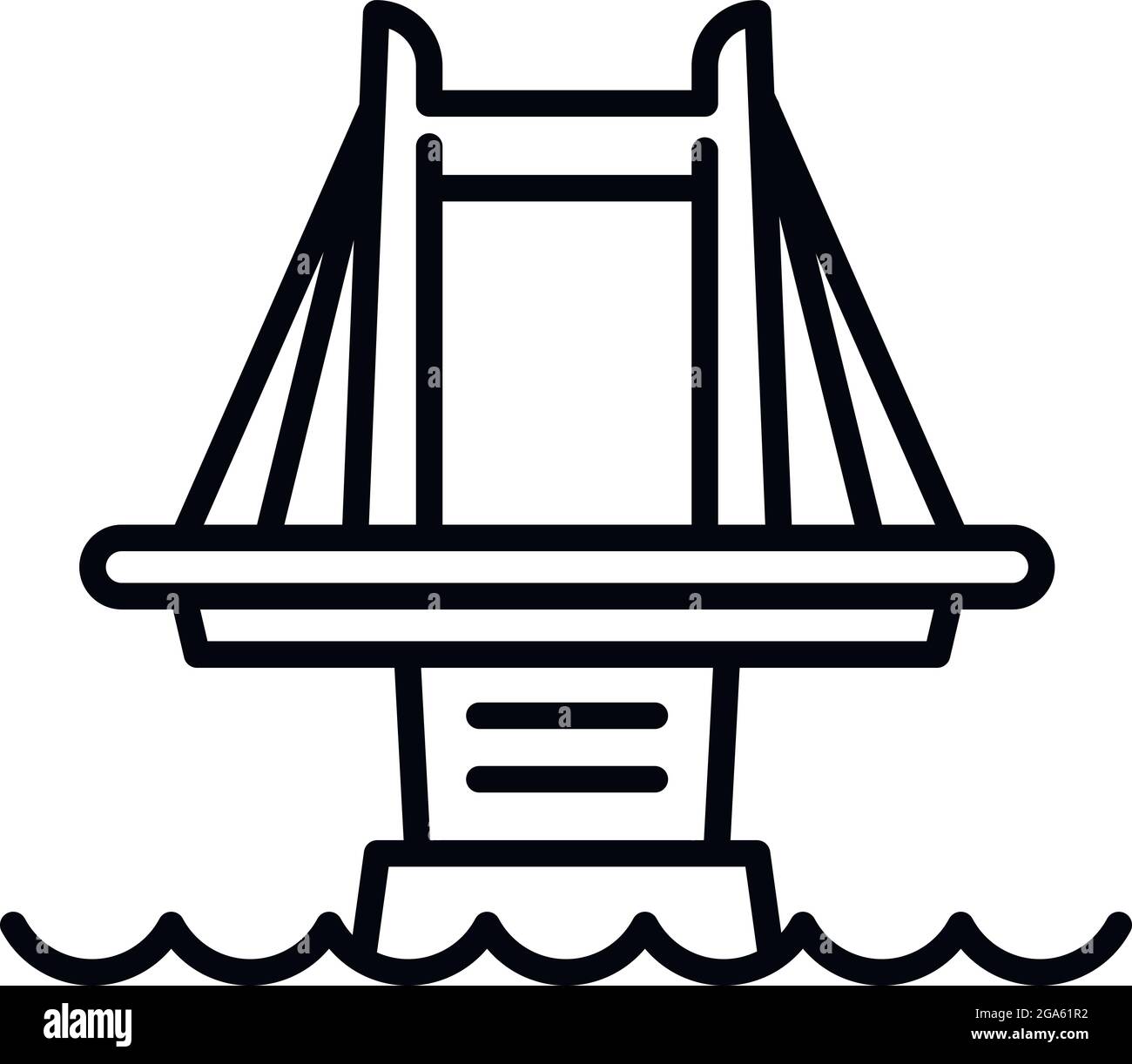 City bridge icon. Outline city bridge vector icon for web design ...
