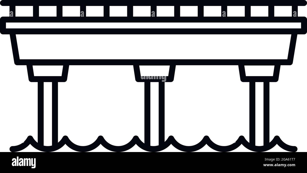 Simple bridge icon. Outline simple bridge vector icon for web design ...