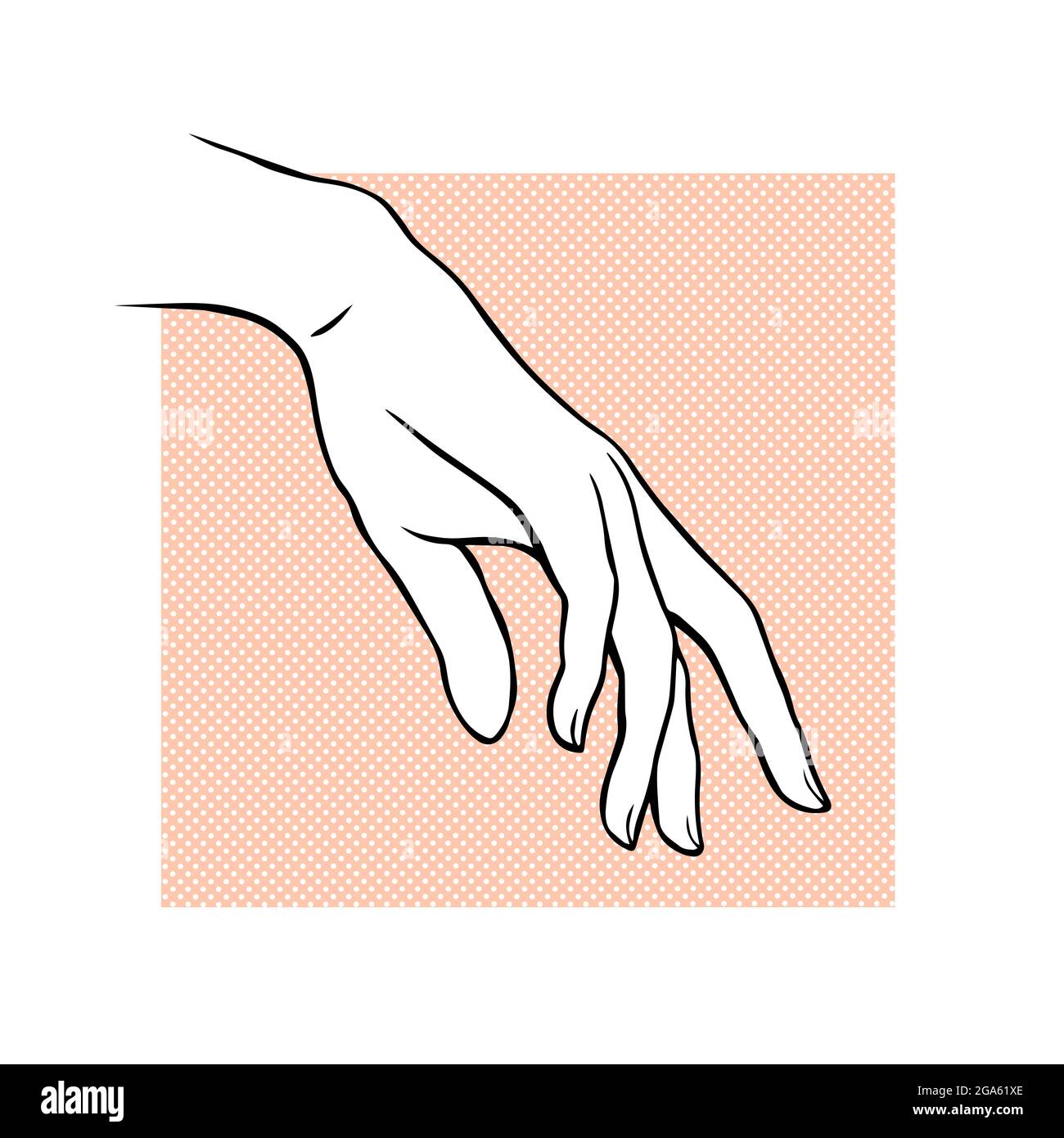 Female hand outline. Caring for delicate skin. Beauty and health. Logo ...