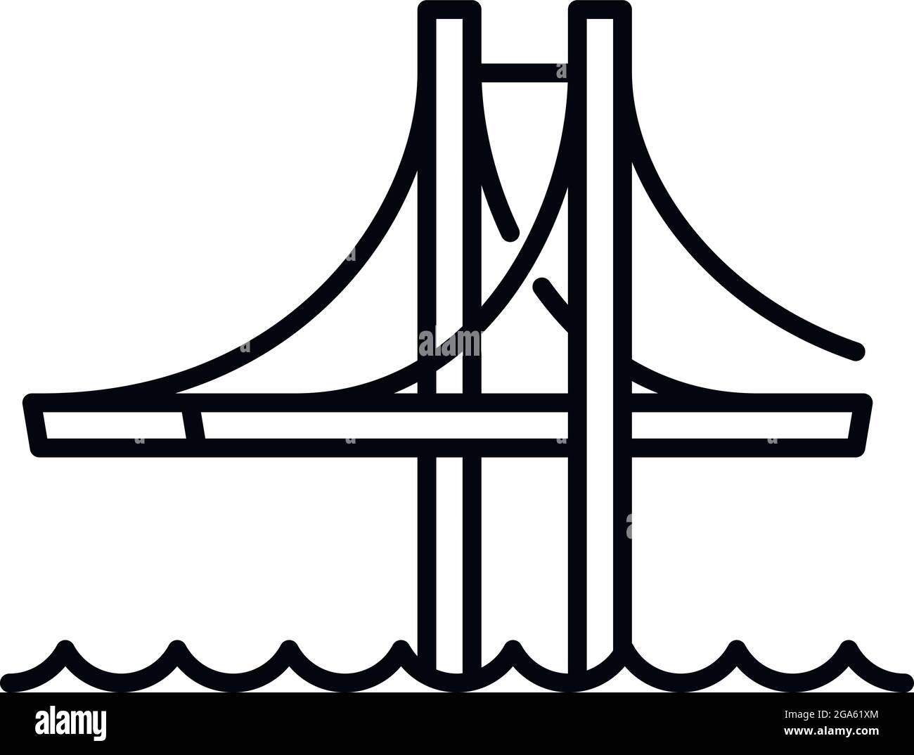 Architecture bridge icon. Outline architecture bridge vector icon for ...