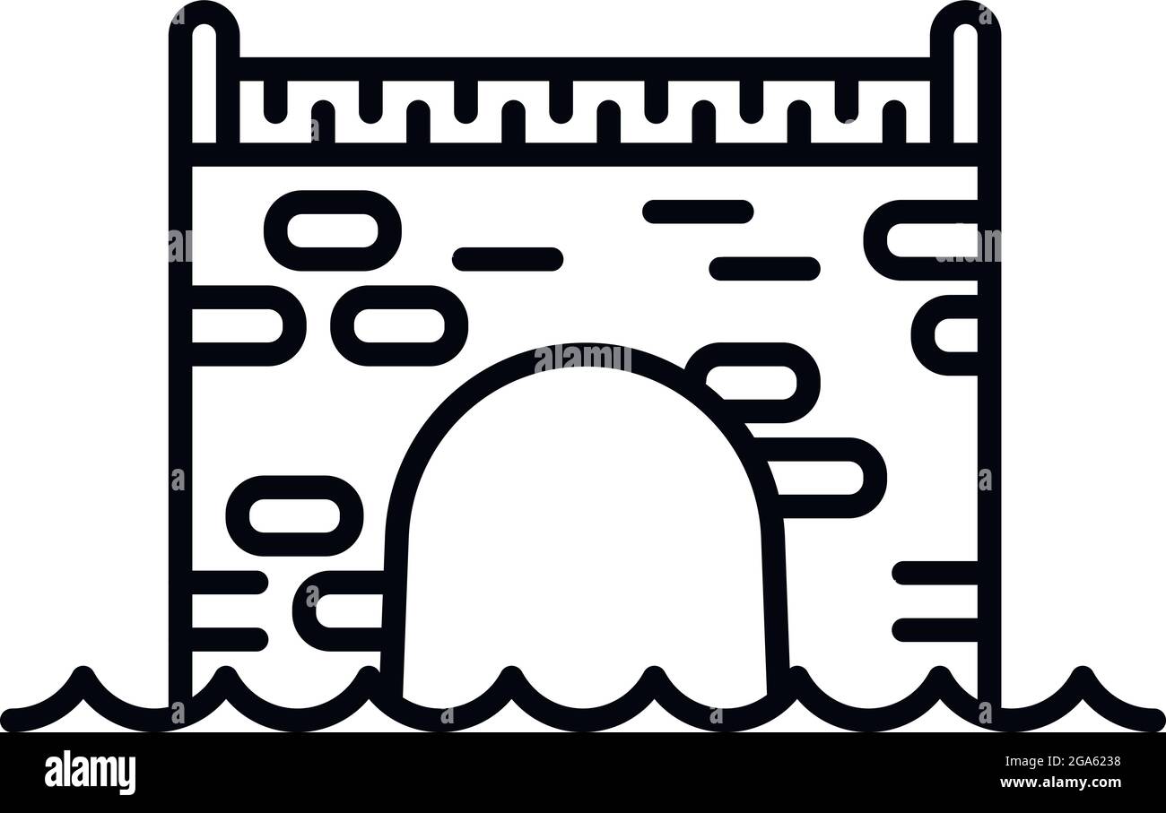 Brick bridge icon. Outline brick bridge vector icon for web design ...
