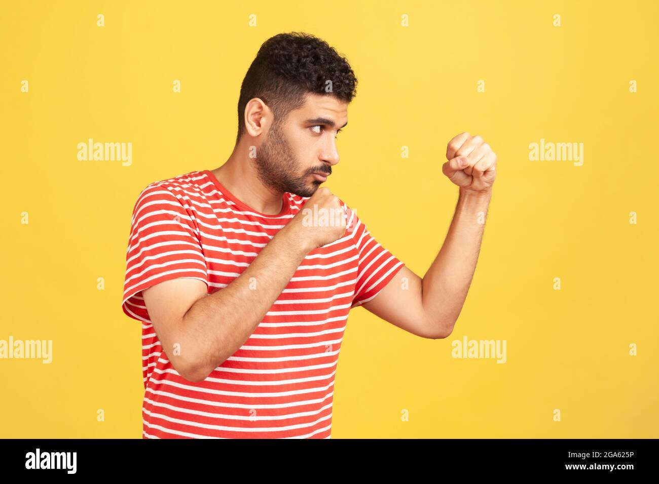 Concentrated boxer beard in boxing hi-res stock photography and images ...