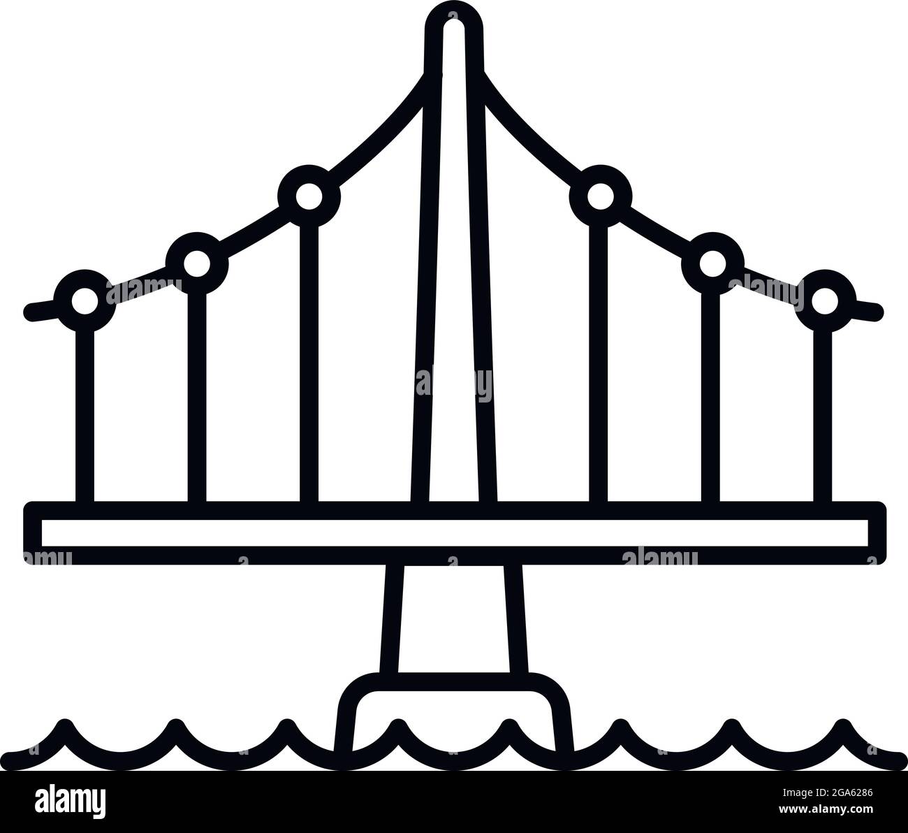 Building bridge icon. Outline building bridge vector icon for web ...