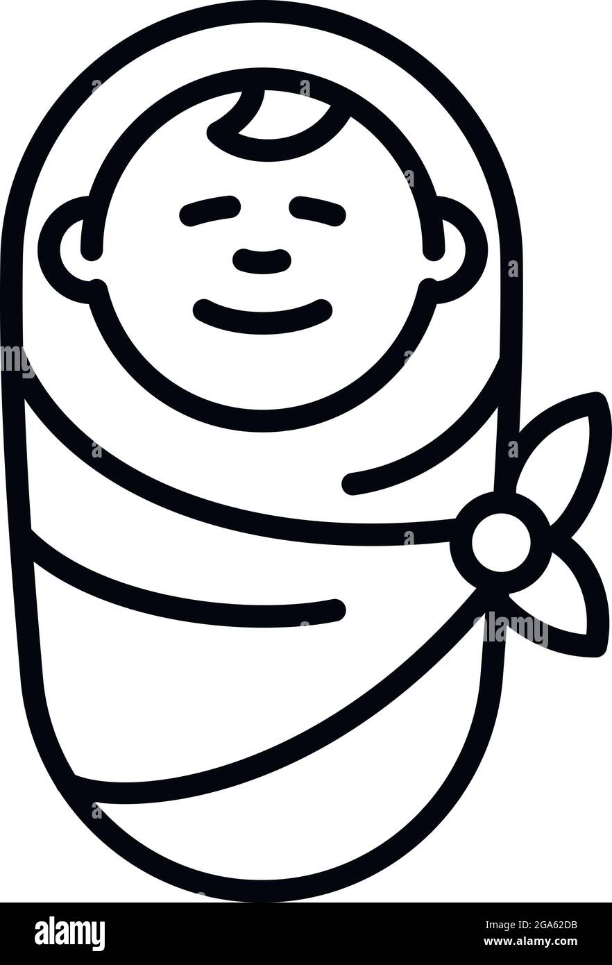 Newborn baby icon. Outline newborn baby vector icon for web design ...