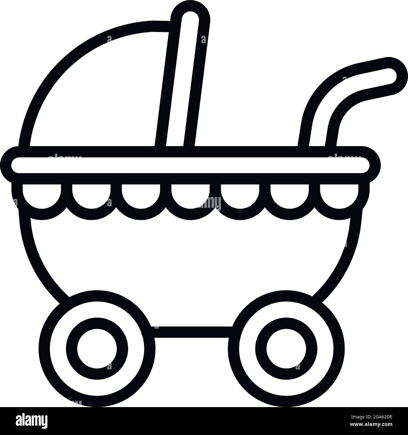 Baby pram icon. Outline baby pram vector icon for web design isolated ...