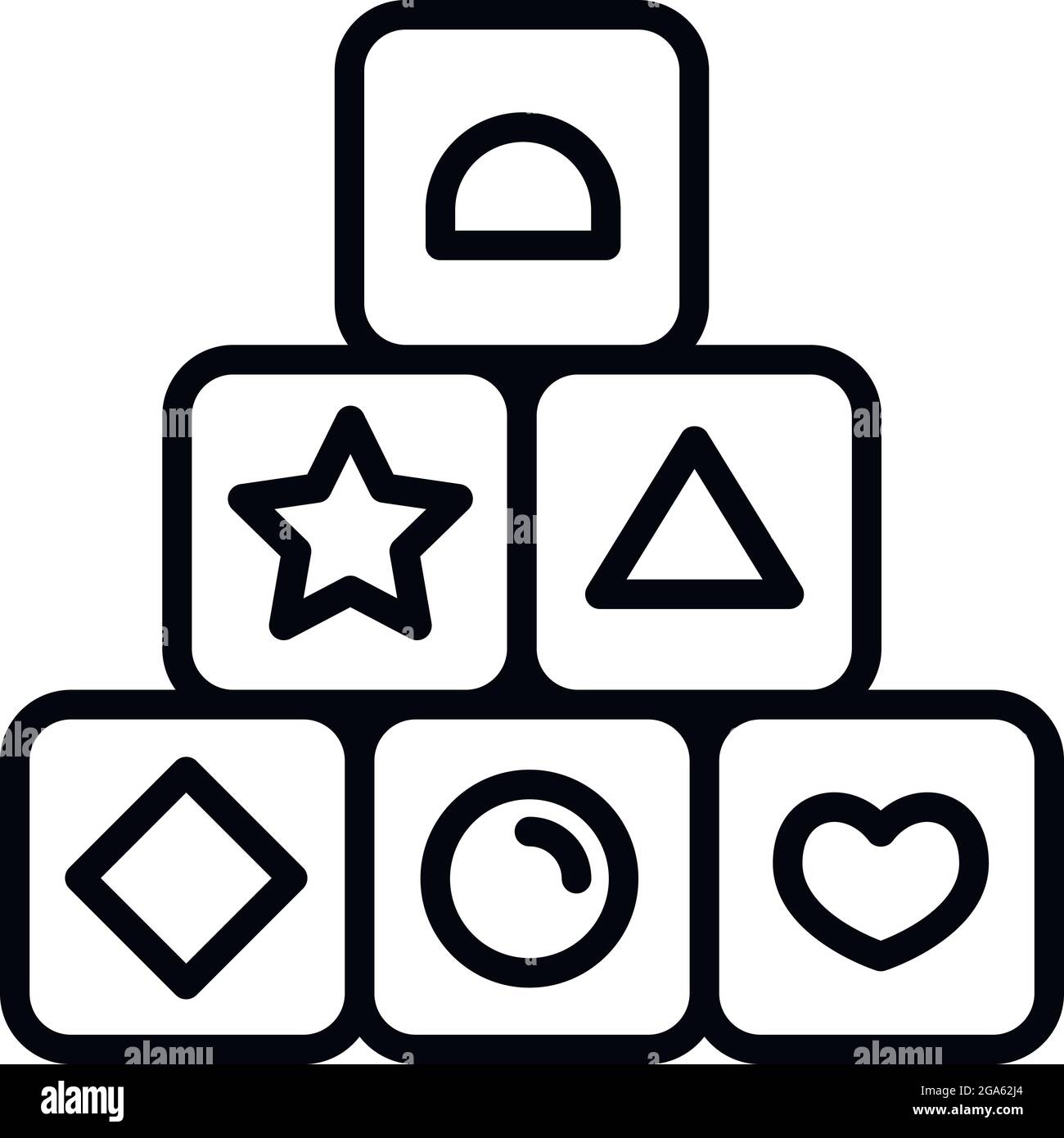 Baby toy cubes icon. Outline baby toy cubes vector icon for web design ...