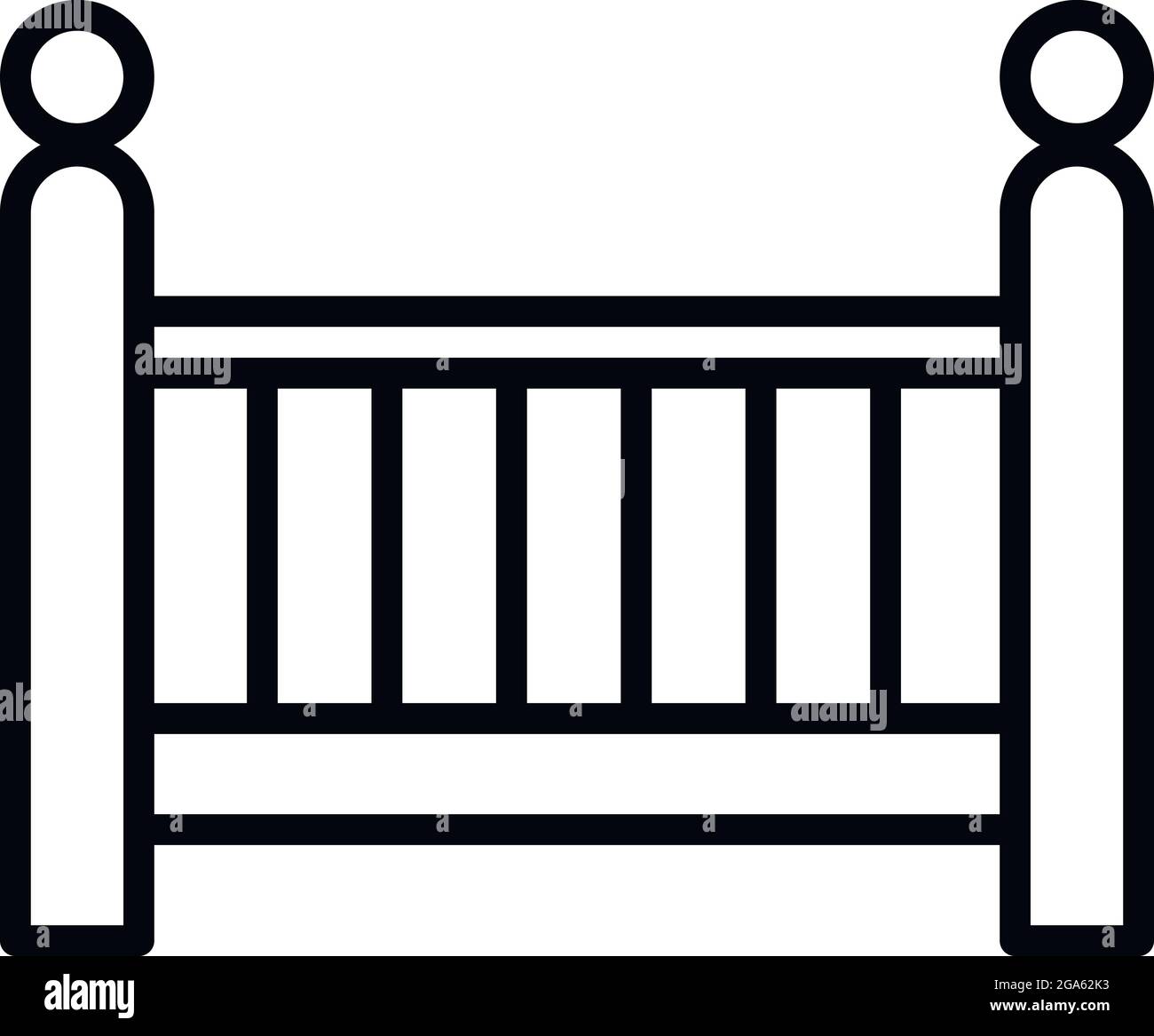 Baby crib icon. Outline baby crib vector icon for web design isolated ...
