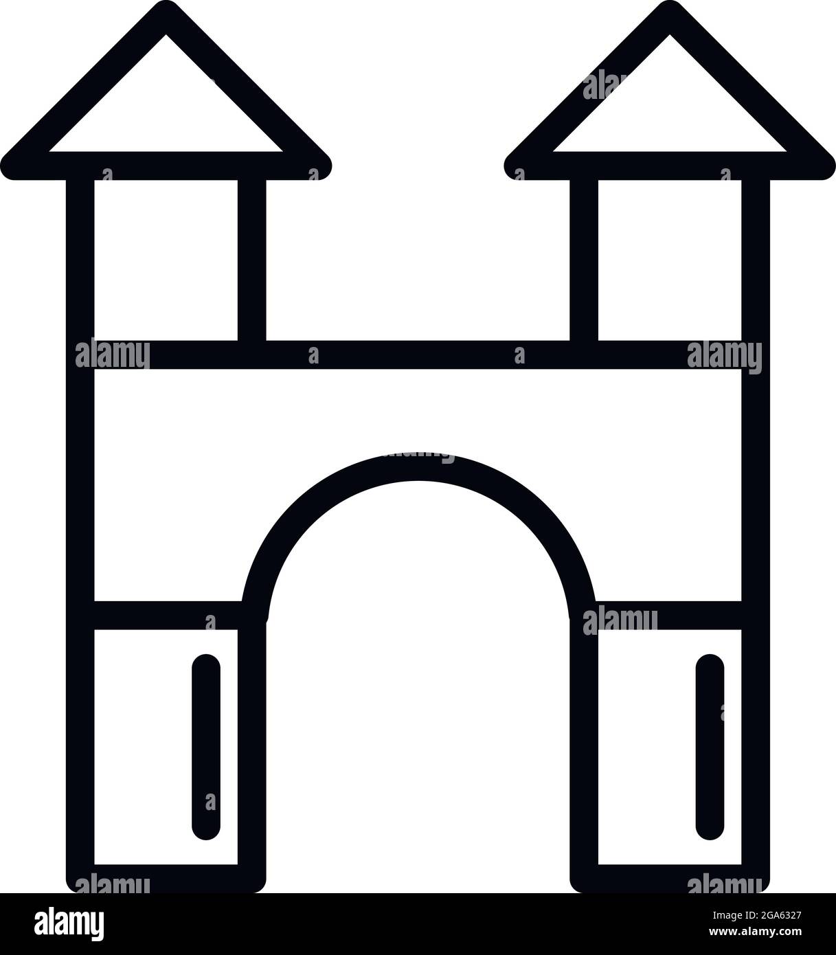 Baby castle toy icon. Outline baby castle toy vector icon for web ...