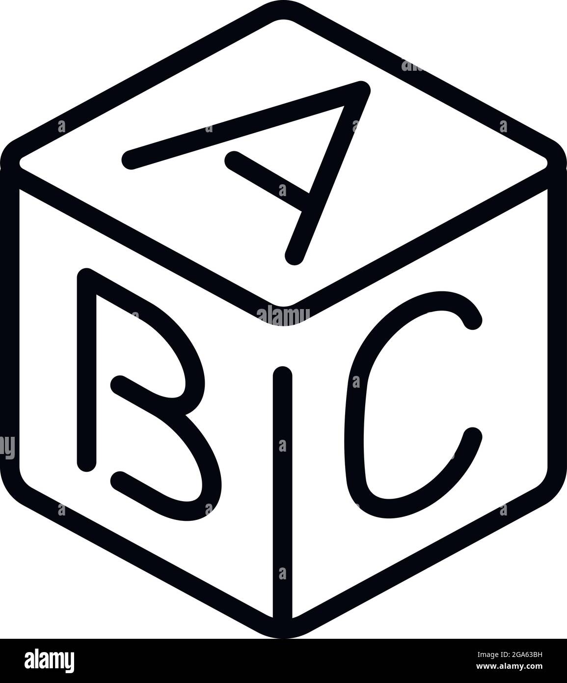 Abc toy cube icon. Outline abc toy cube vector icon for web design ...