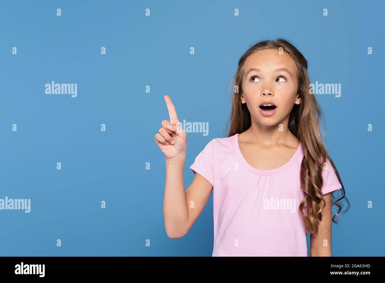 Preteen kid pointing finger hi-res stock photography and images - Alamy