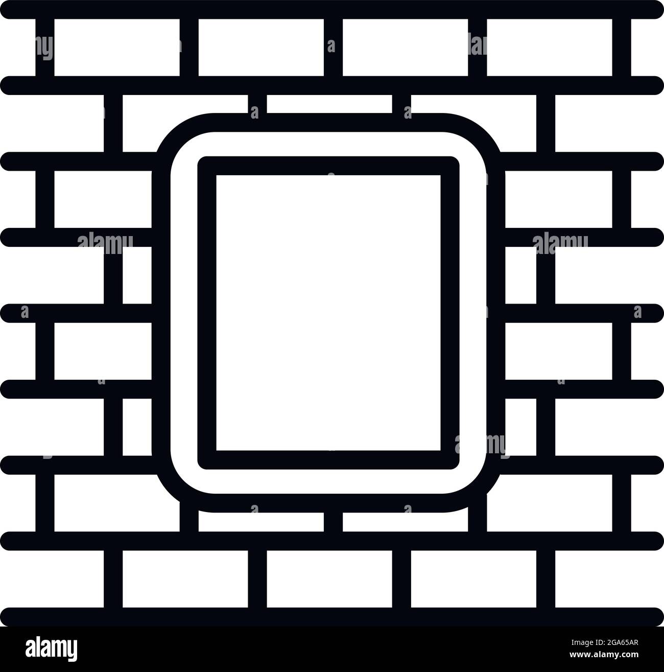 Brick wall outdoor advertising icon. Outline brick wall outdoor ...