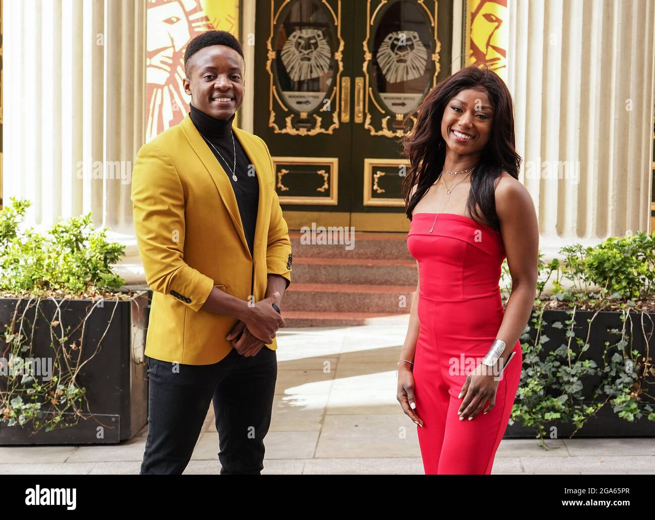 Kayi Ushe, who stars as Simba, and Janique Charles, who stars as Nala ...