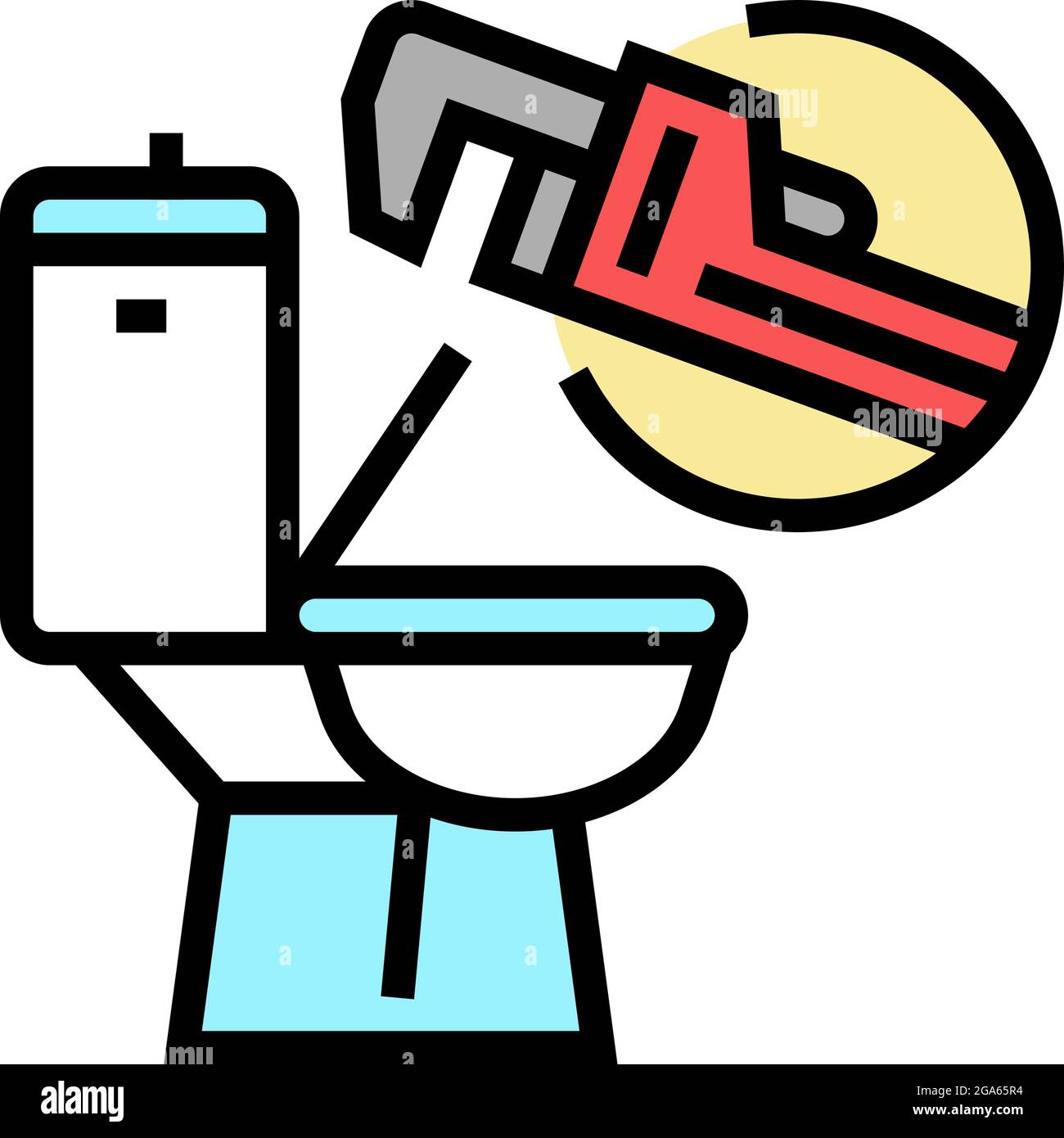 toilet repair color icon vector illustration Stock Vector Image & Art ...