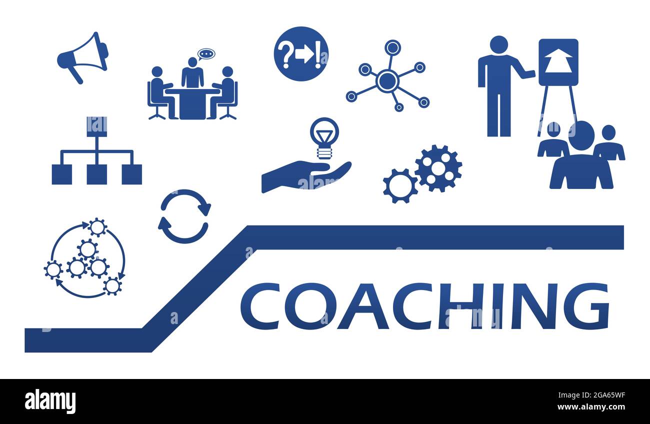 Illustration of a coaching concept Stock Photo - Alamy