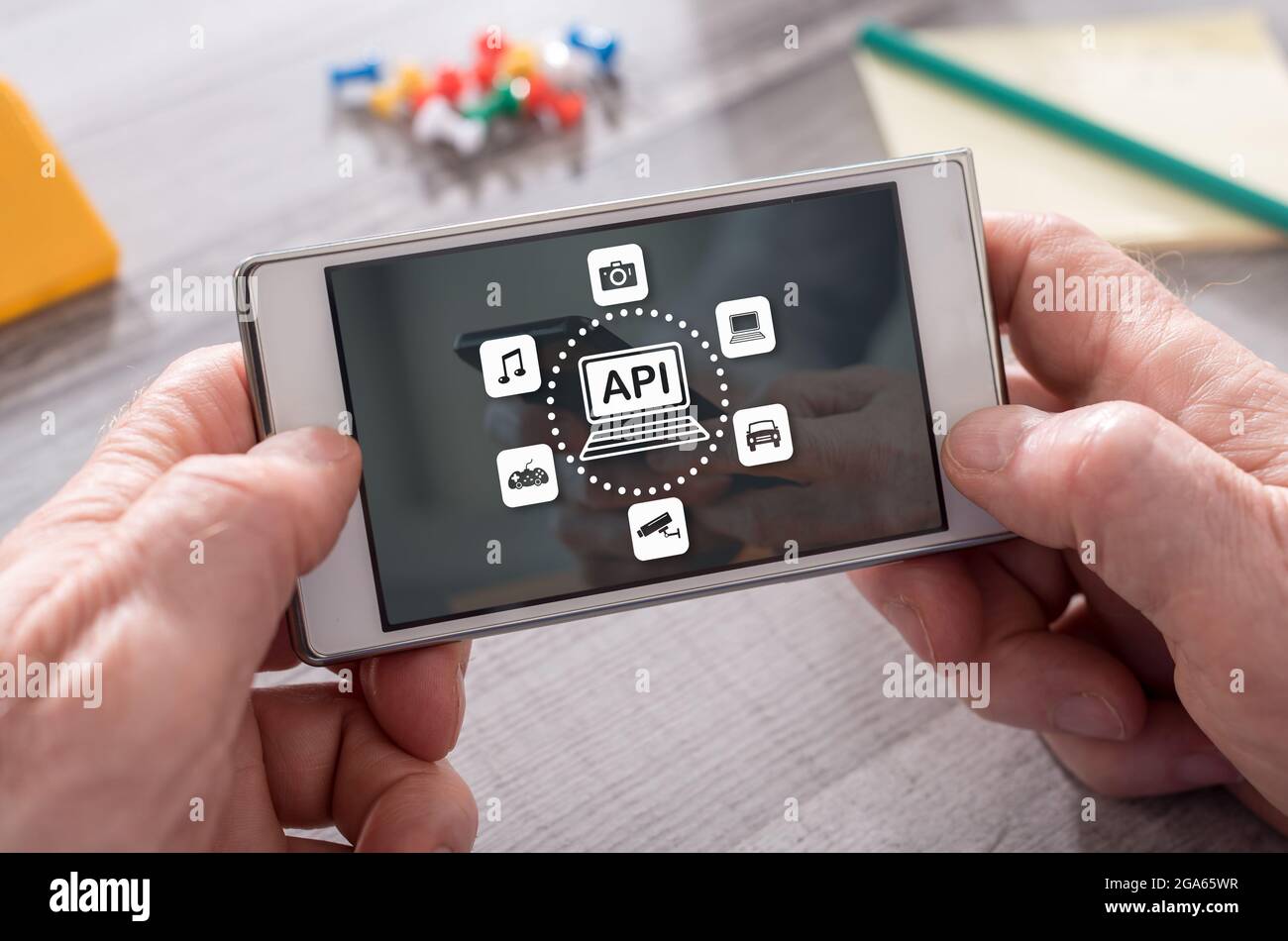 Api concept on mobile phone Stock Photo - Alamy