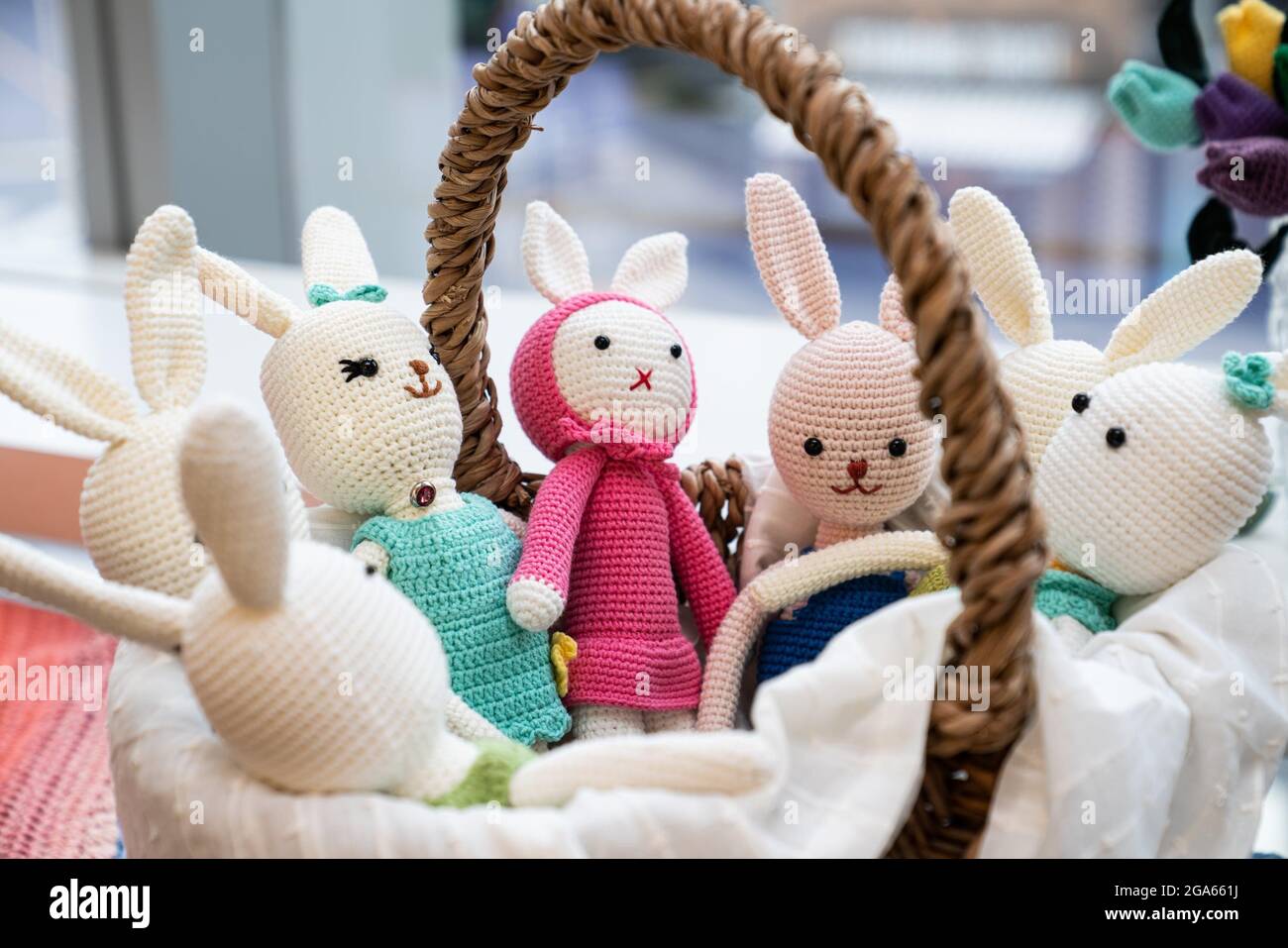 Handmade dolls in shape rabbit Stock Photo - Alamy