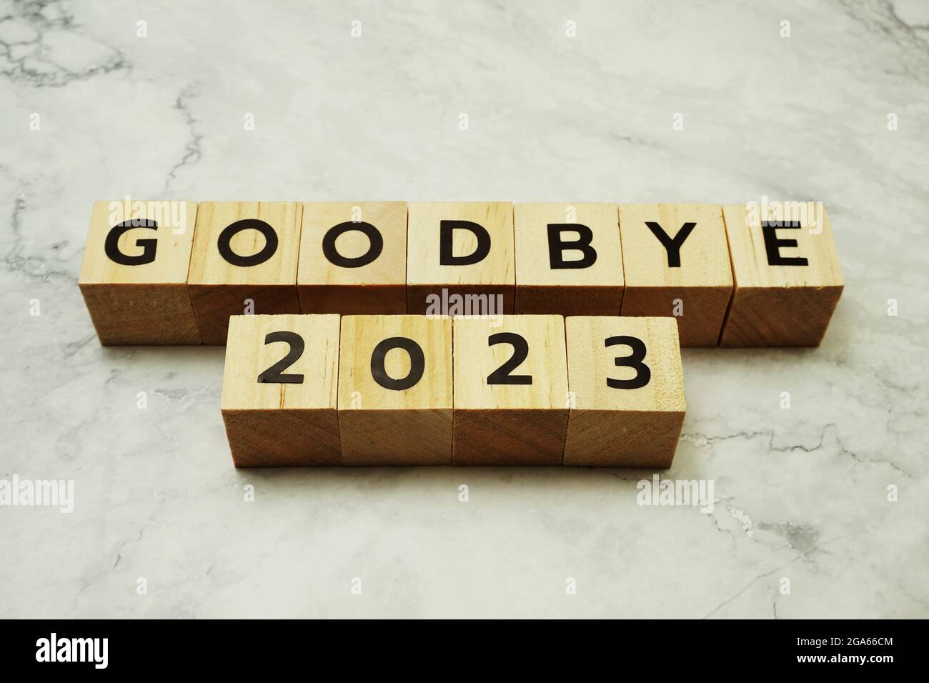 Goodbye 2023 alphabet letters on marble background Stock Photo - Alamy