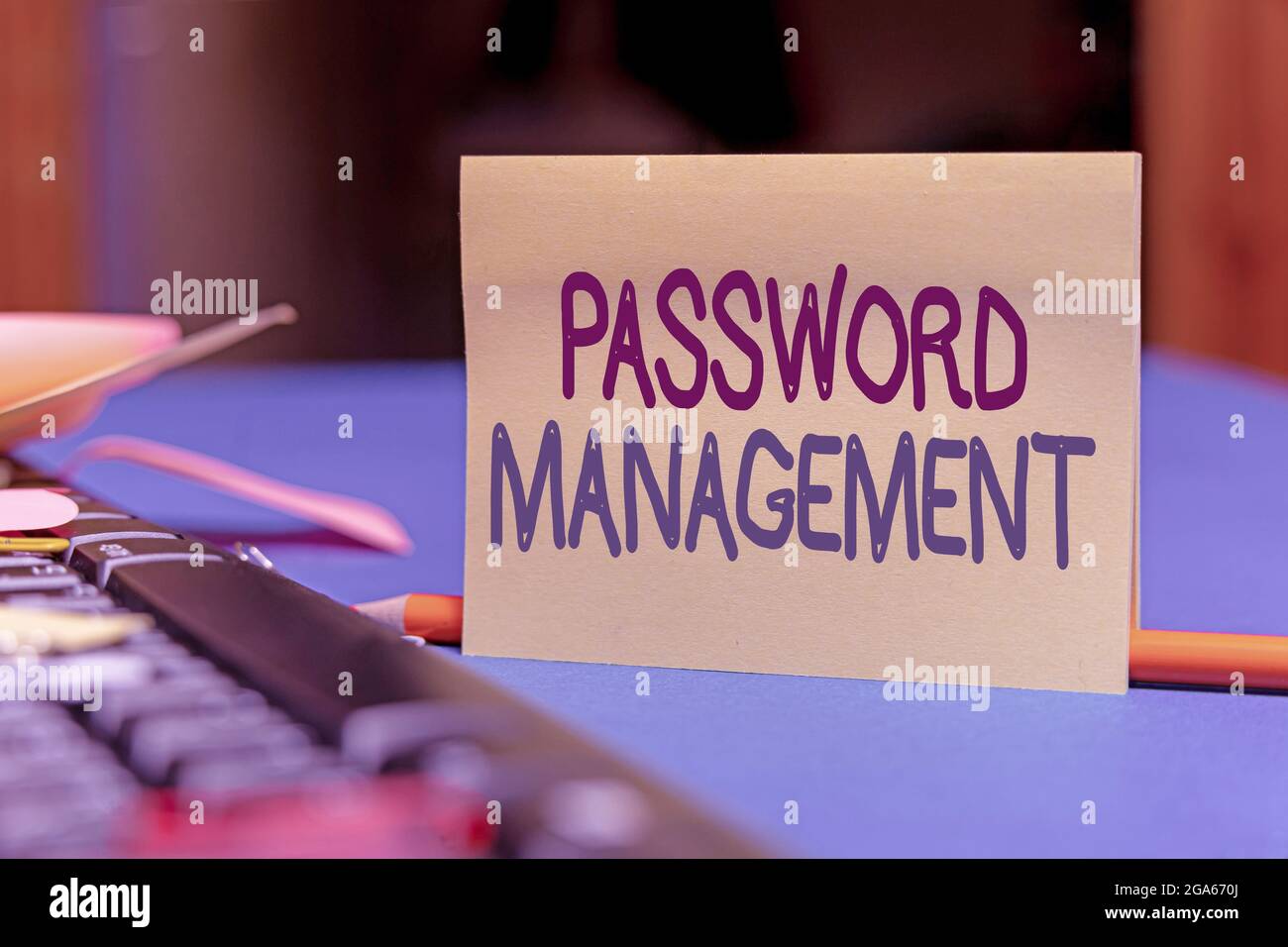 Conceptual display Password Management. Business overview software used ...
