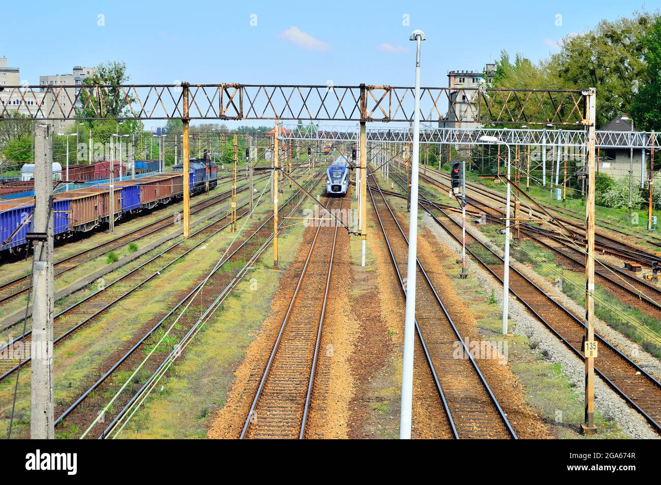 Railway infrastructure, rails, power supply, signaling. Summer Stock ...