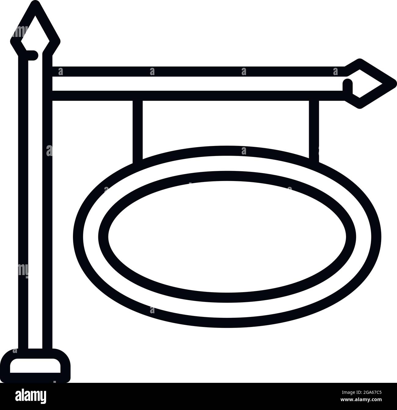 Metal outdoor advertising icon. Outline metal outdoor advertising ...