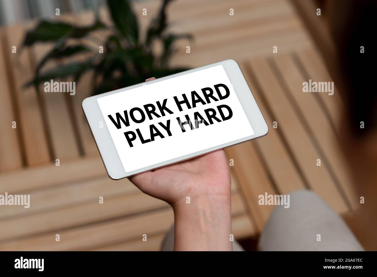 Writing displaying text Work Hard Play Hard. Business idea diligent in ...