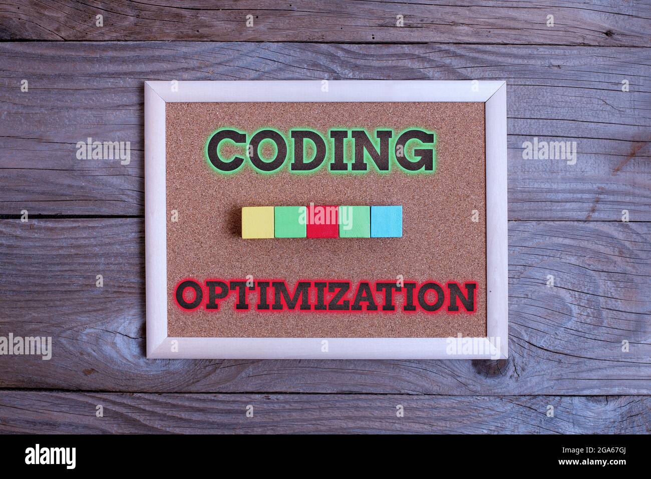 Sign Displaying Coding Optimization Word Written On Method Of Code Modification To Improve Code
