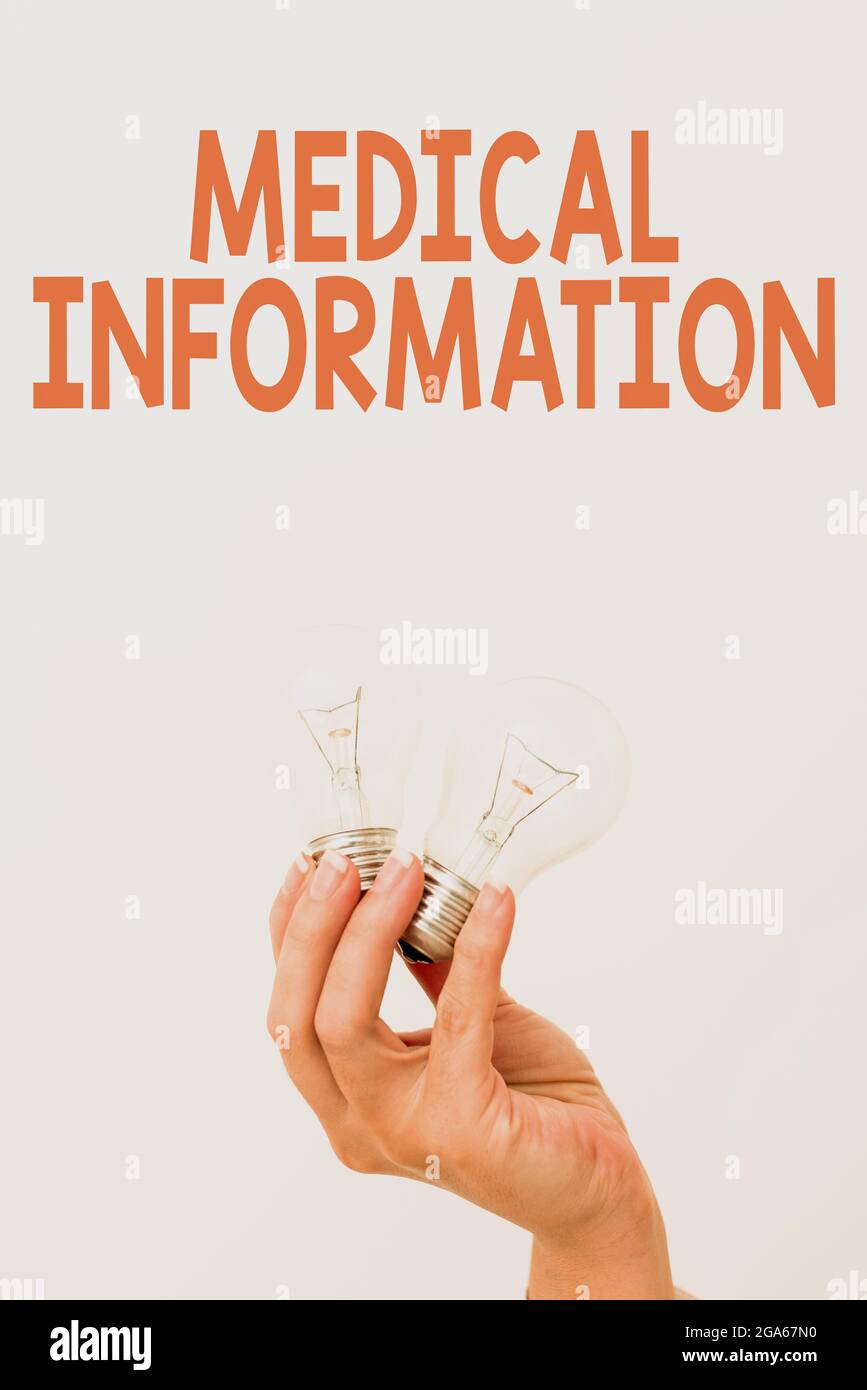 Sign displaying Medical Information. Concept meaning Healthrelated ...