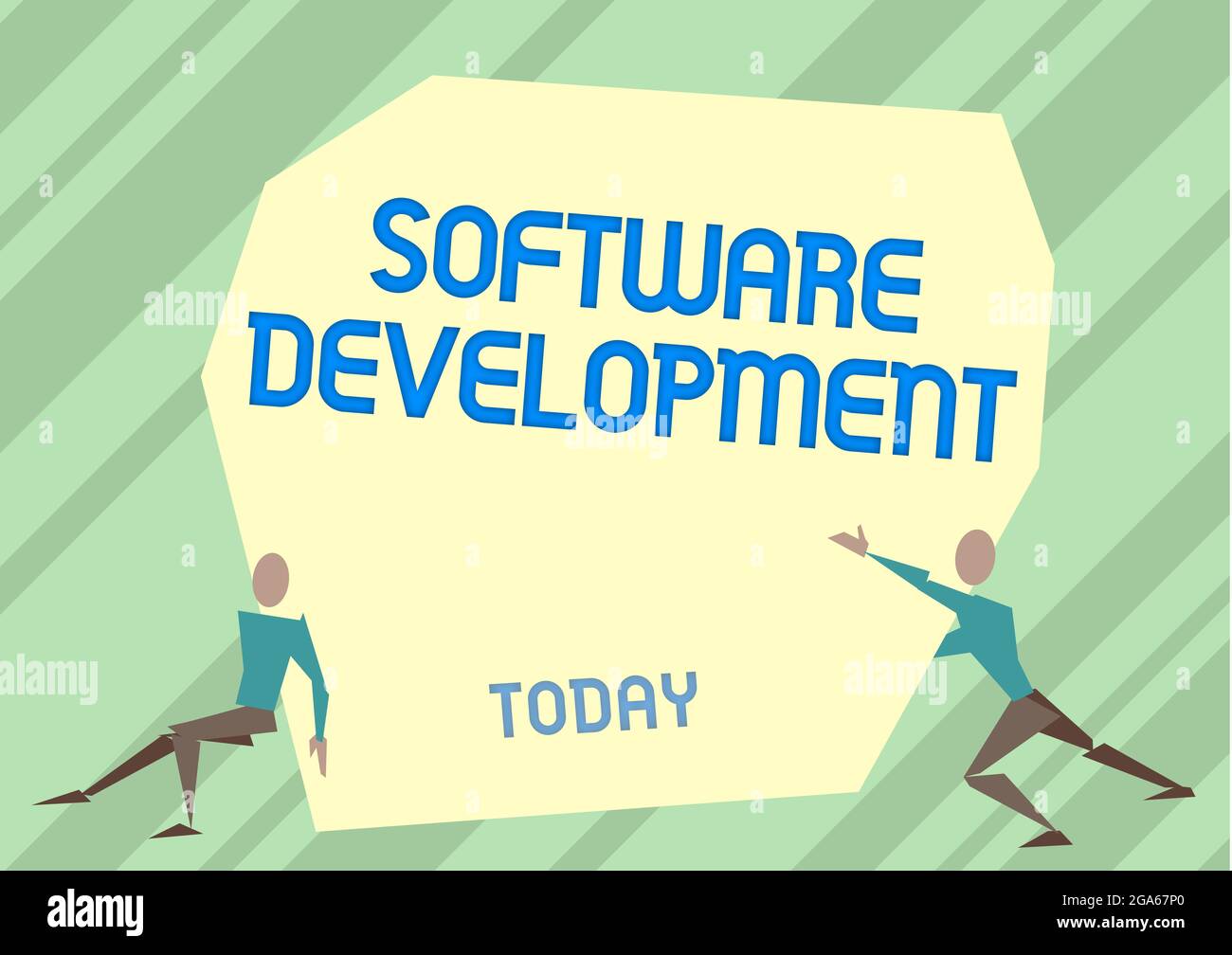 Hand writing sign Software Development. Business overview software is ...