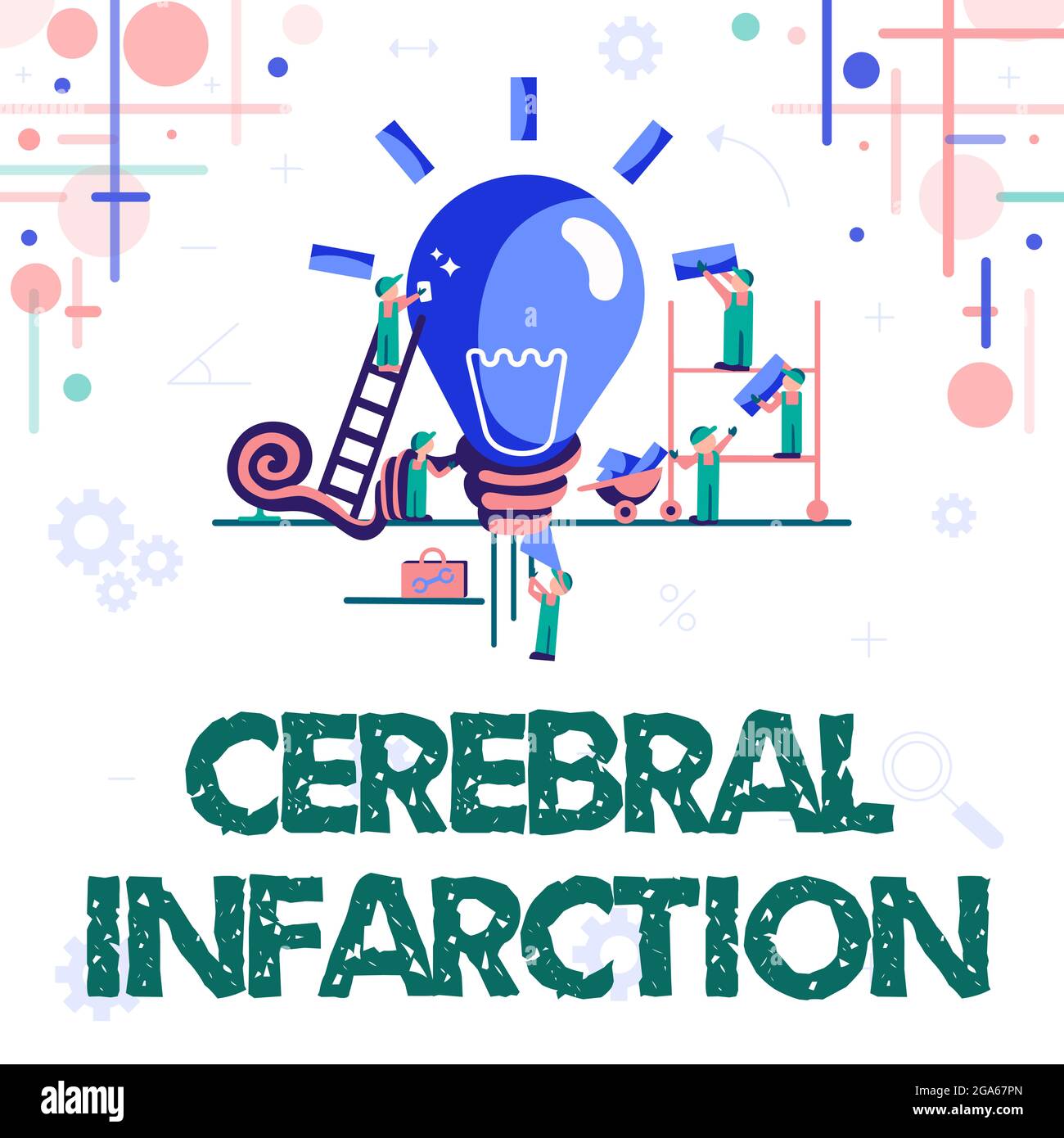 Text showing inspiration Cerebral Infarction. Conceptual photo focal ...