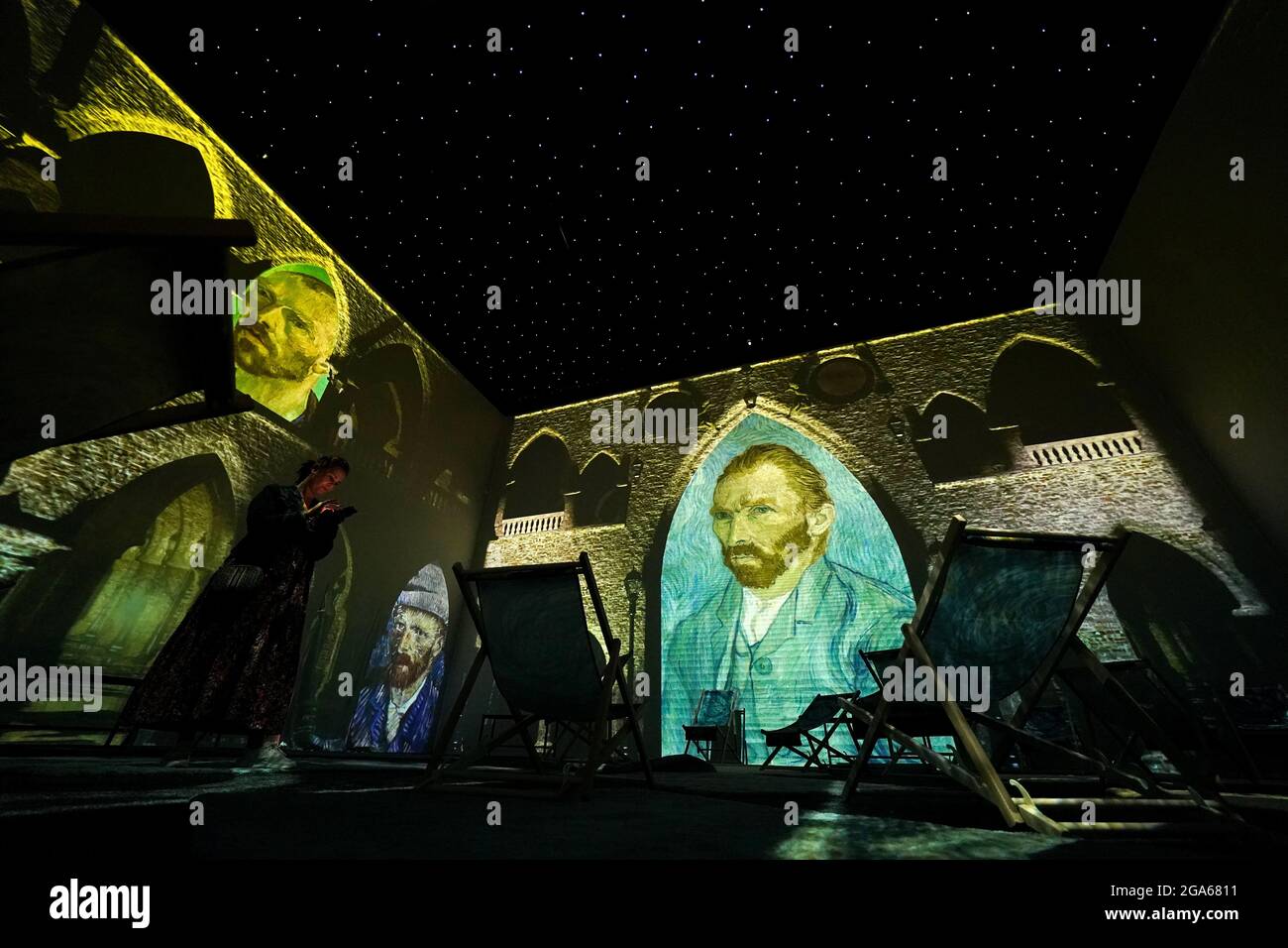 A projection at the Van Gogh: The Immersive Experience, an exhibition ...
