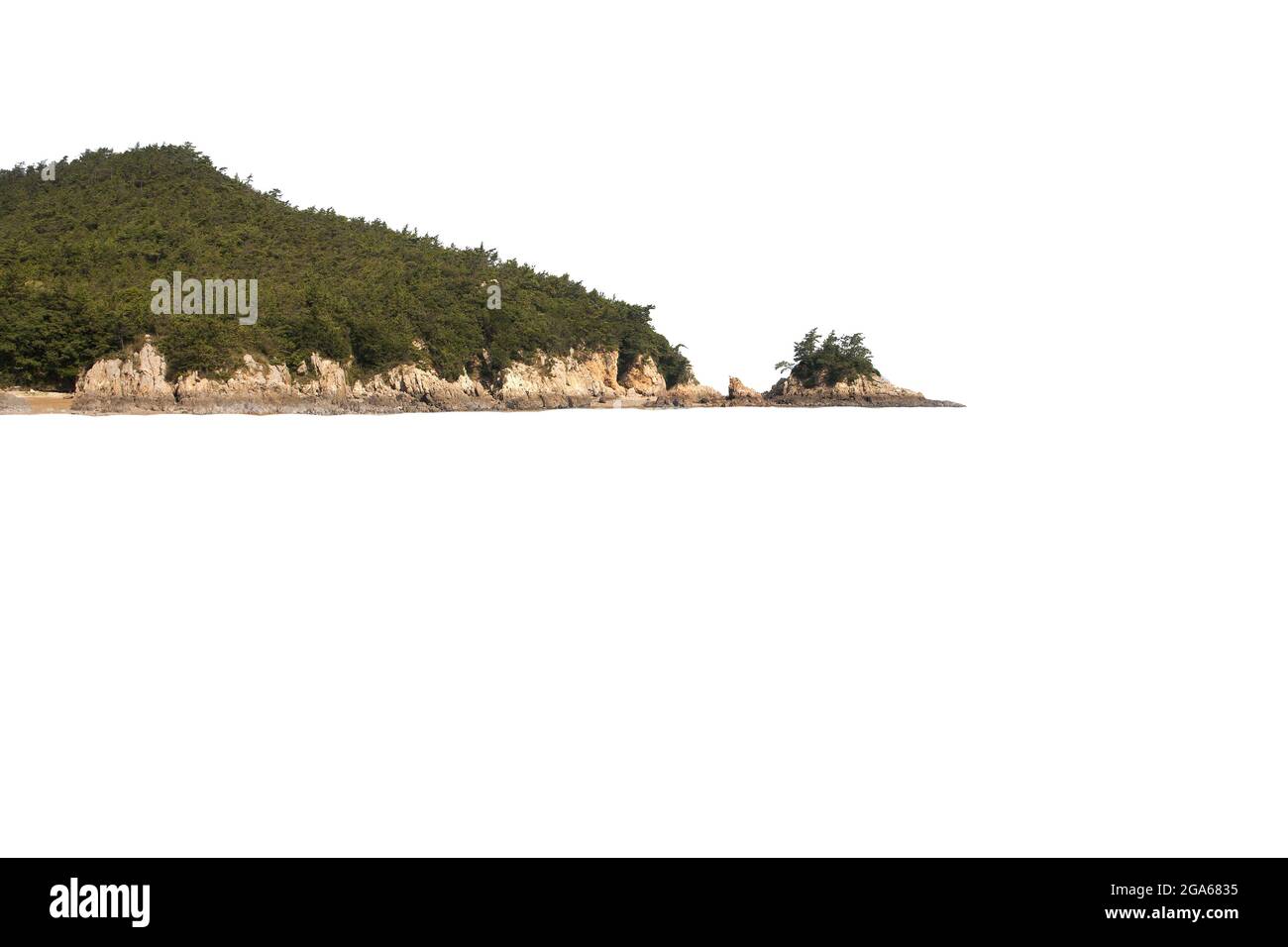 Island isolated on white background Stock Photo - Alamy