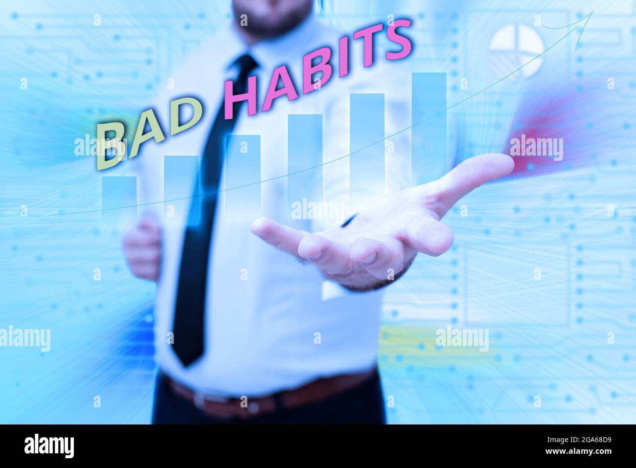 Conceptual display Bad Habits. Word for the uncontrollable negative ...