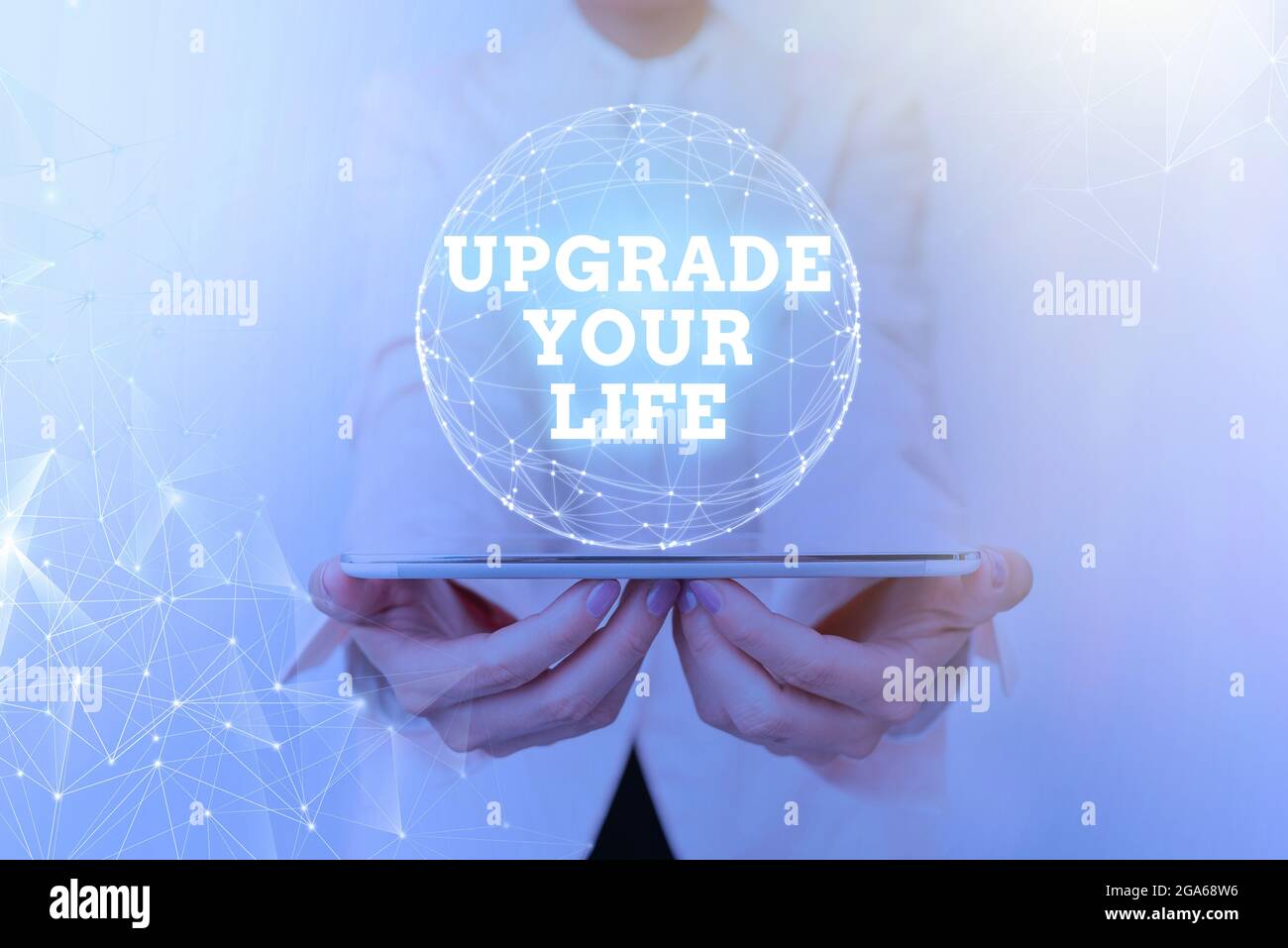 Text sign showing Upgrade Your Life. Business overview improve your way ...